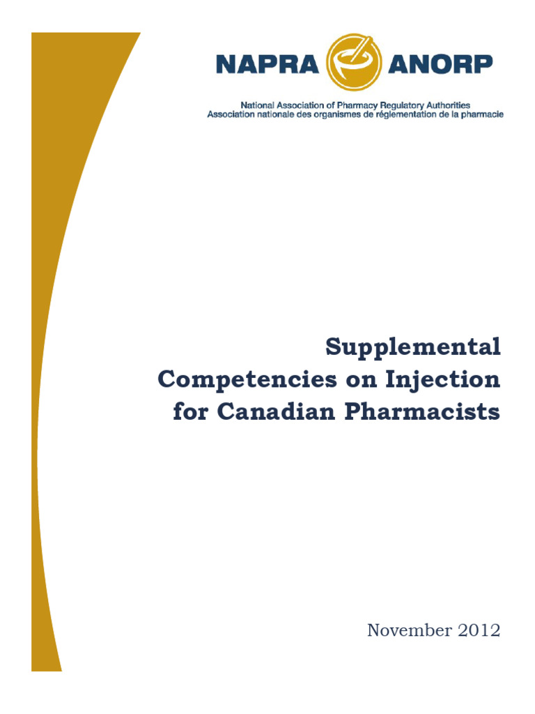 NAPRA Supplemental Competencies On Injection For Canadian Pharmacists ...