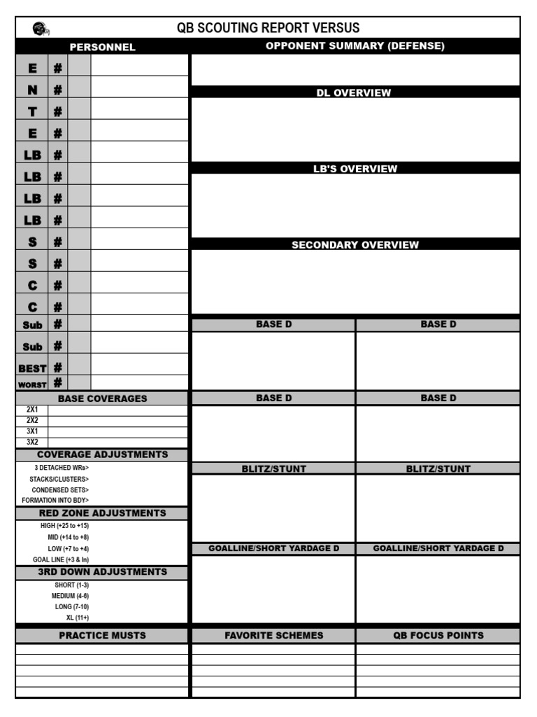 QB Scouting Form | PDF | Sports & Recreation