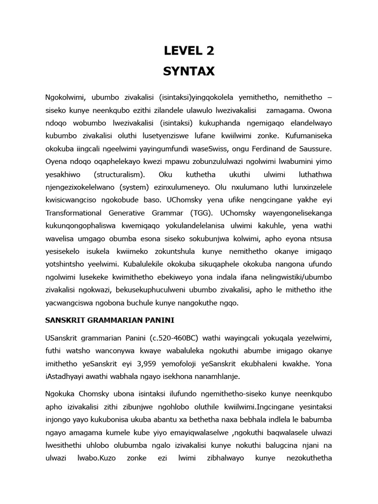Syntax Level 2 Second Semester 2023 | PDF | Lexicon | Linguistics
