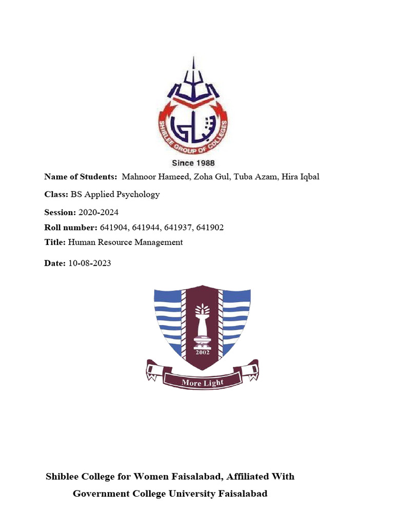 HRM Report Draft 1 | PDF | Human Resource Management | Recruitment
