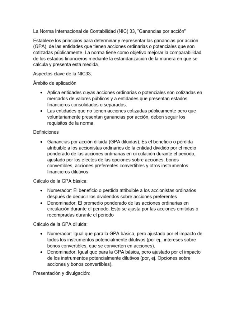 Nic 33 | PDF | Compartir (Finanzas) | Acciones preferentes