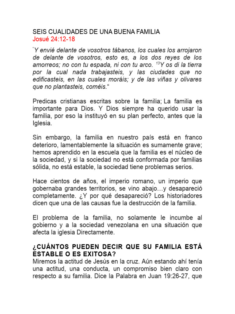 Seis Cualidades de Una Buena Familia | PDF | Cristo (título) | Jesús Seis Cualidades de Una Buena Familia | PDF | Cristo (título) | Jesús