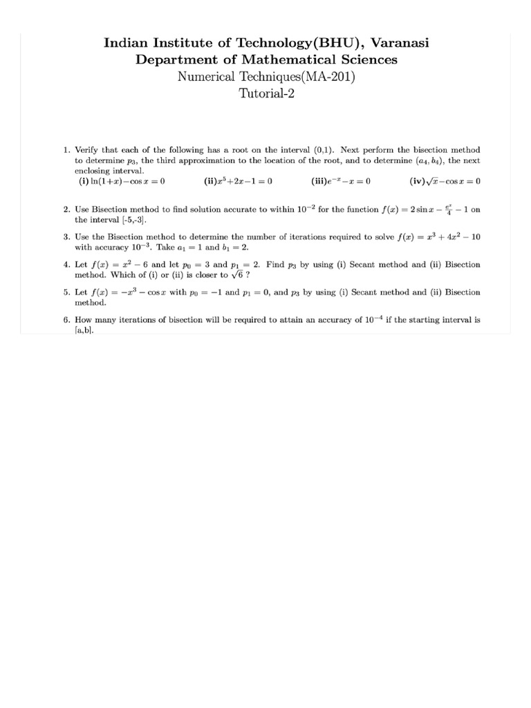 Tutorial2 Solution Maths | PDF