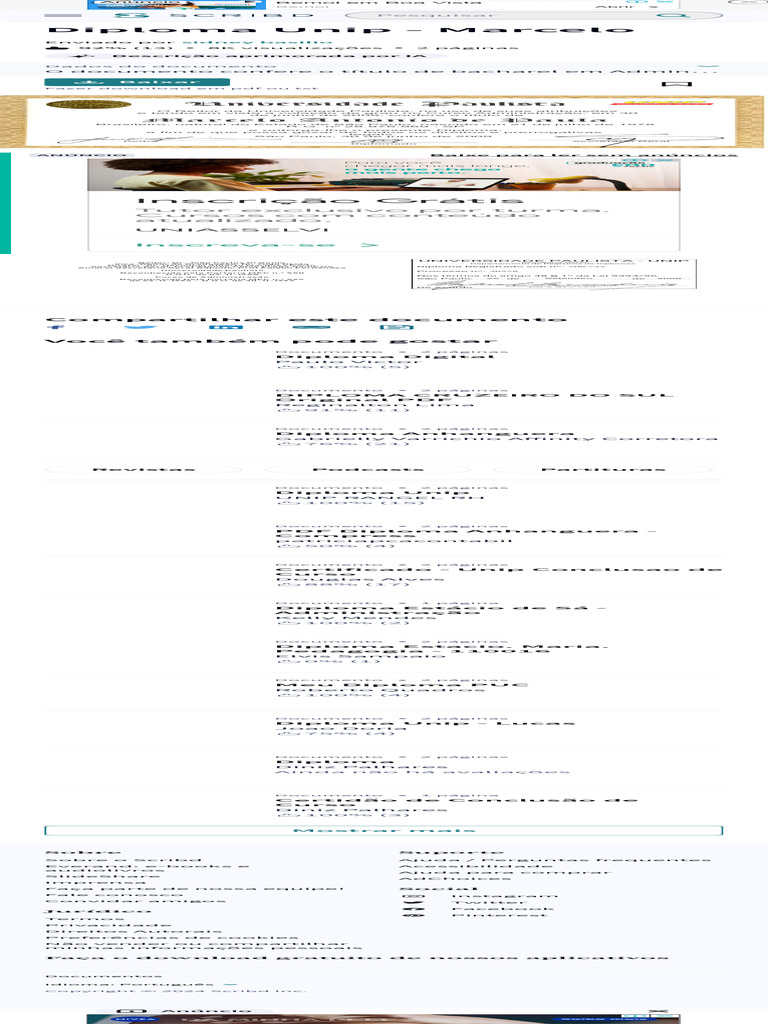 Diploma Unip - Marcelo Download Grátis PDF Es | PDF