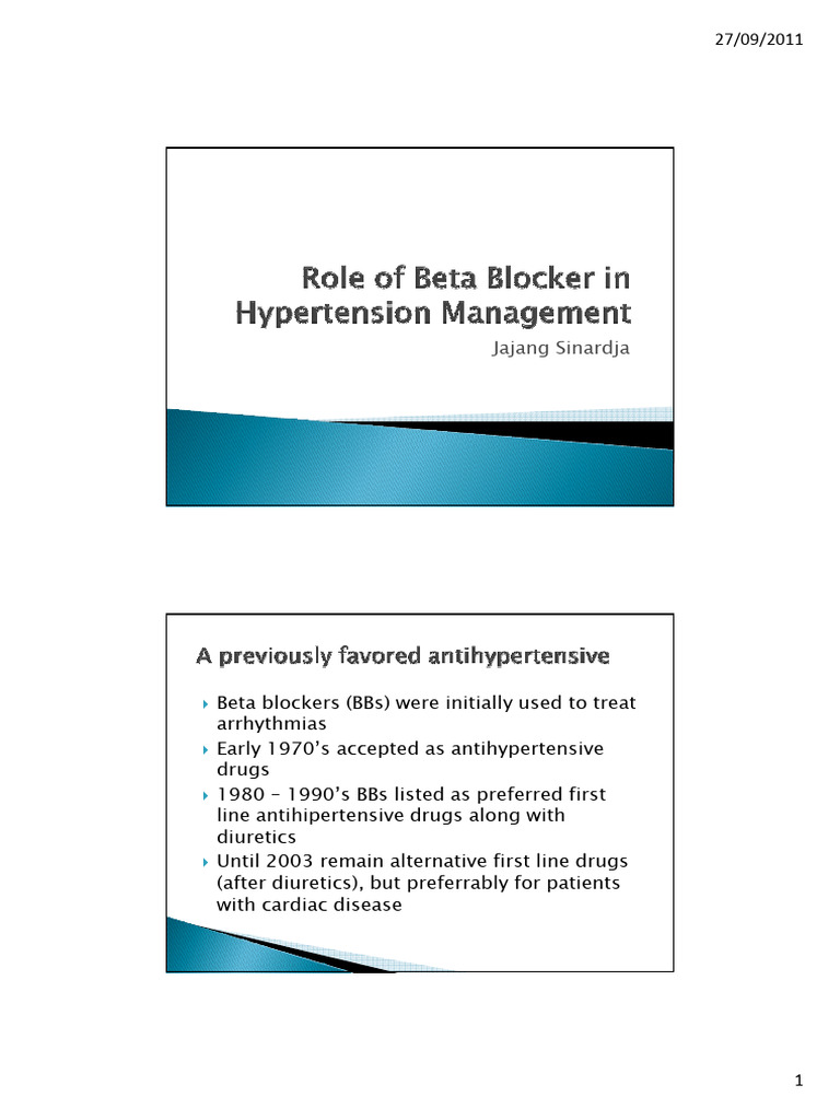 Beta Blocker in Hypertension | PDF | Hypertension | Blood Pressure
