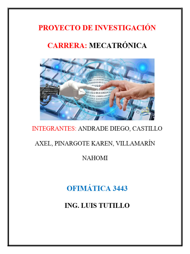 Proyecto de Investigación Ofimática | PDF | Fuerza | Las leyes del movimiento de Newton