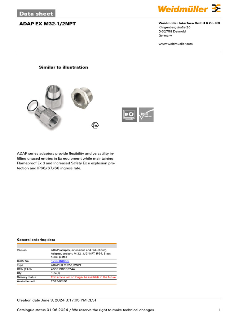 ADAP - EX - M32-1 - 2NPT - en 2 | PDF