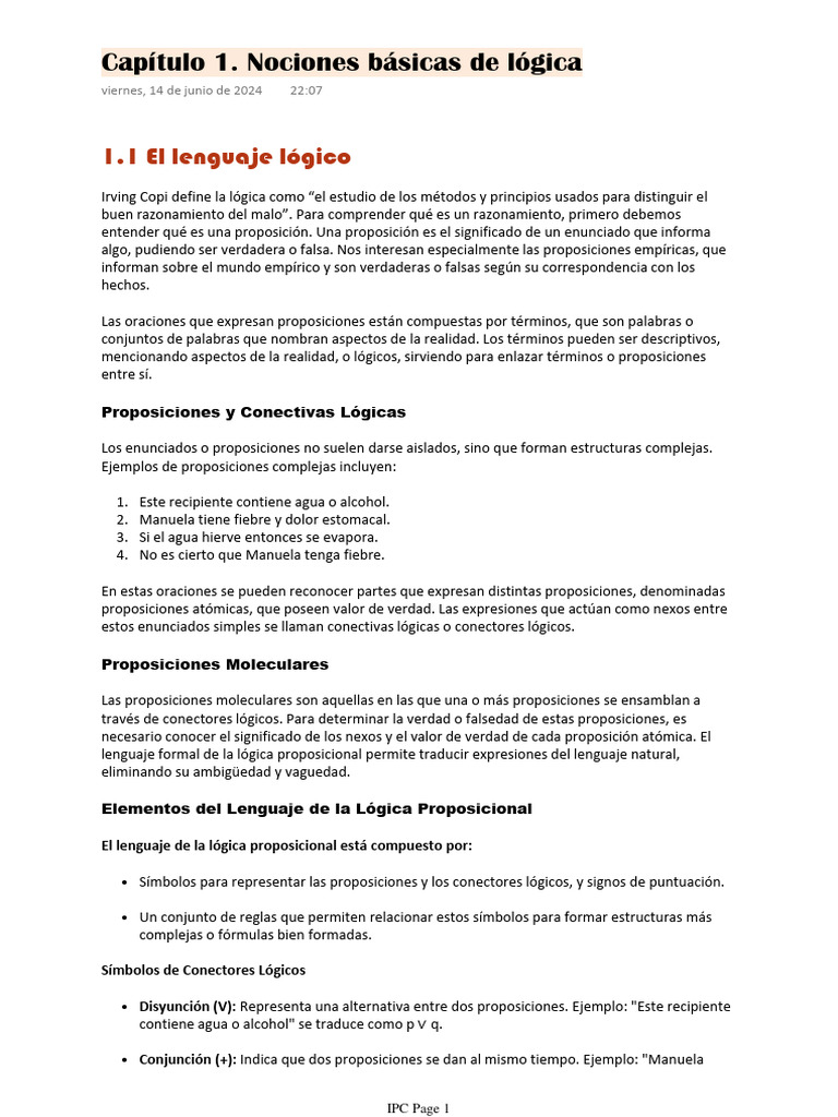 Resumen Completo IPC Cap. 1 A 12 | PDF | Proposición | Hipótesis