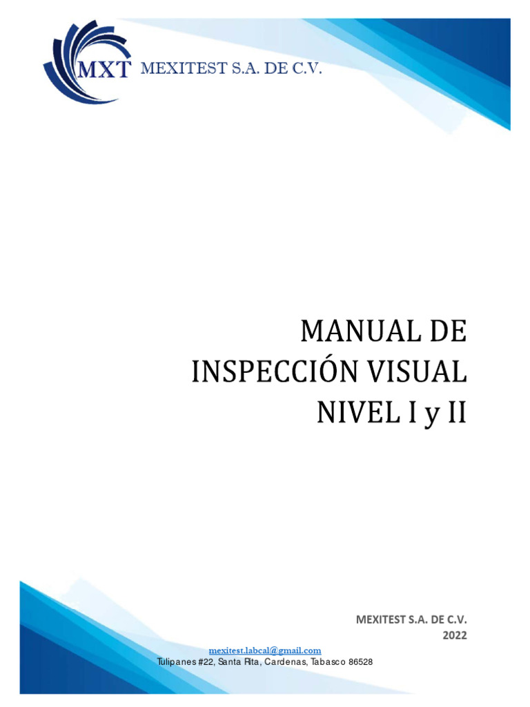 Manual Curso VT-2022 | PDF | Pruebas no destructivas | Ligero