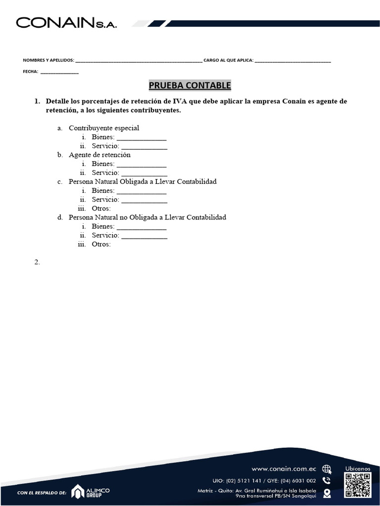 Prueba Contable 090823 | PDF | Bancos | Contabilidad