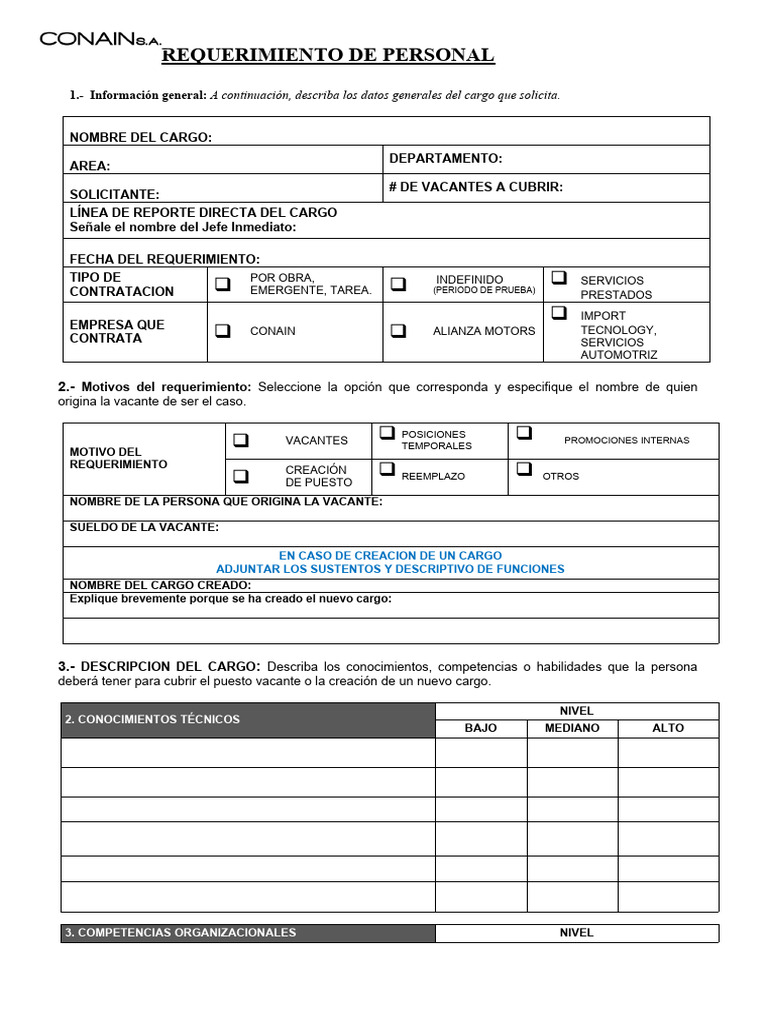 Requerimiento de Personal | PDF | Business