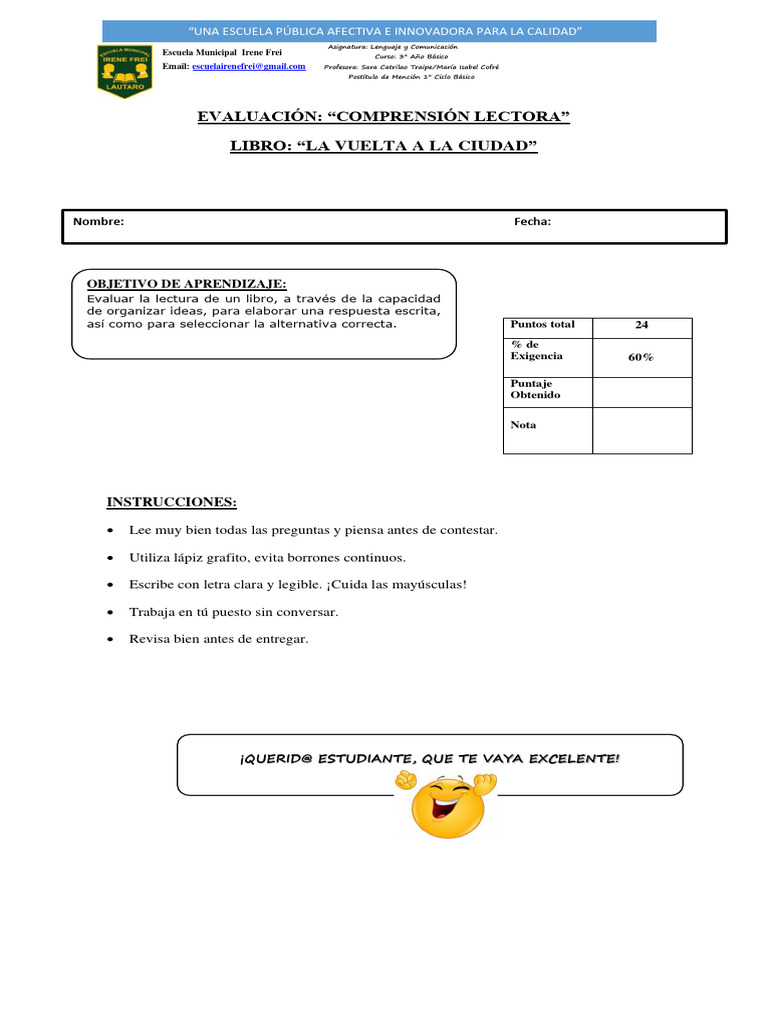 2 Eval Comprens Lectora | PDF