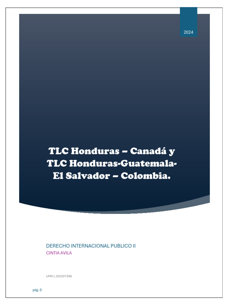 TLC Honduras - Canadá y - TLC Honduras-Guatemala-El Salvador - Colombia ...