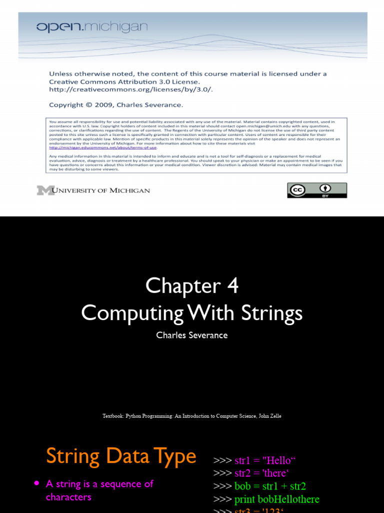 Severance-SI502-W09-Week3-ZrtelleCh4_0 | PDF | String (Computer Science) | Computer Programming