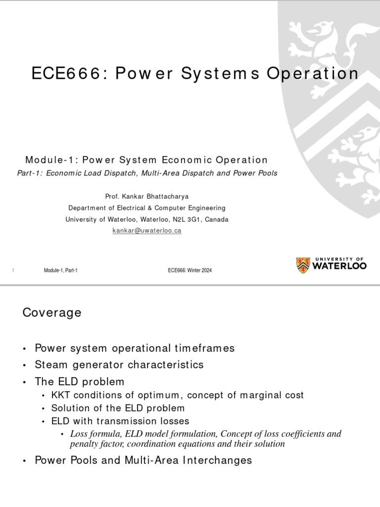 Module-1 Part-1 Economic Load Dispatch | PDF | Computers