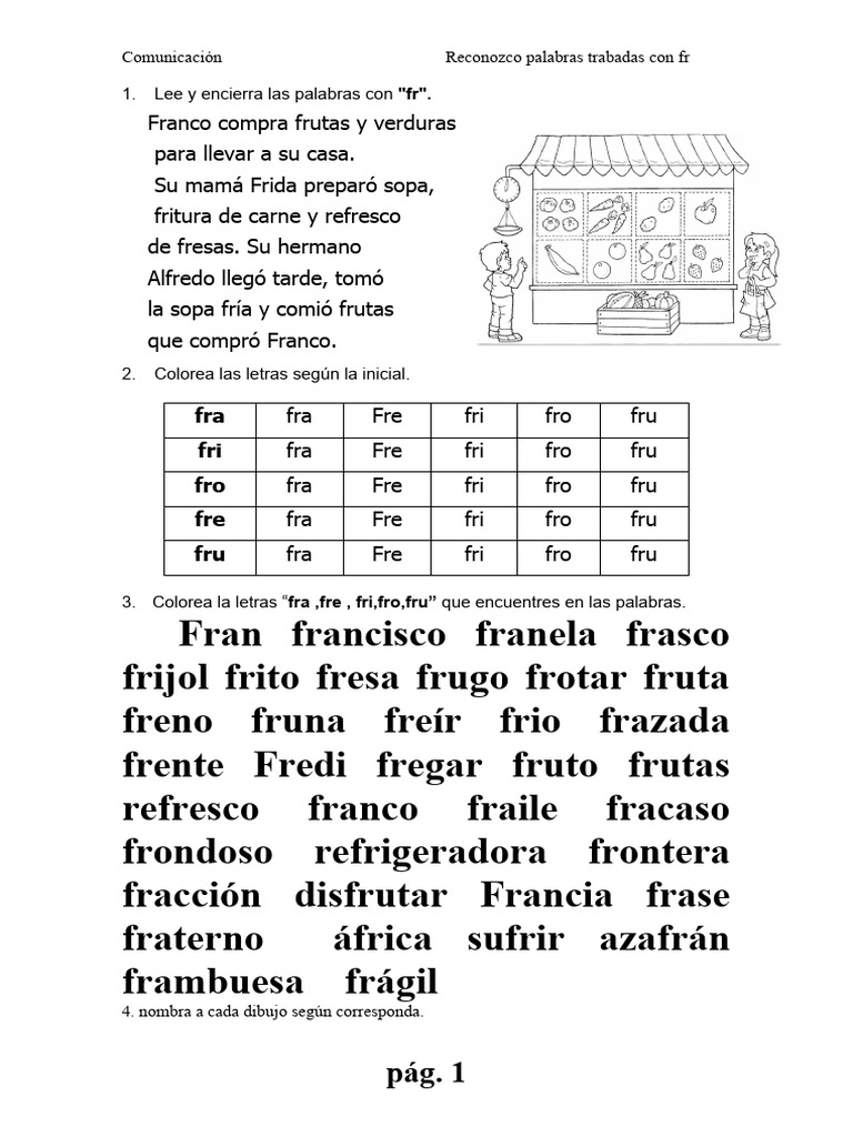 Palabras y oraciones con "fr" | PDF