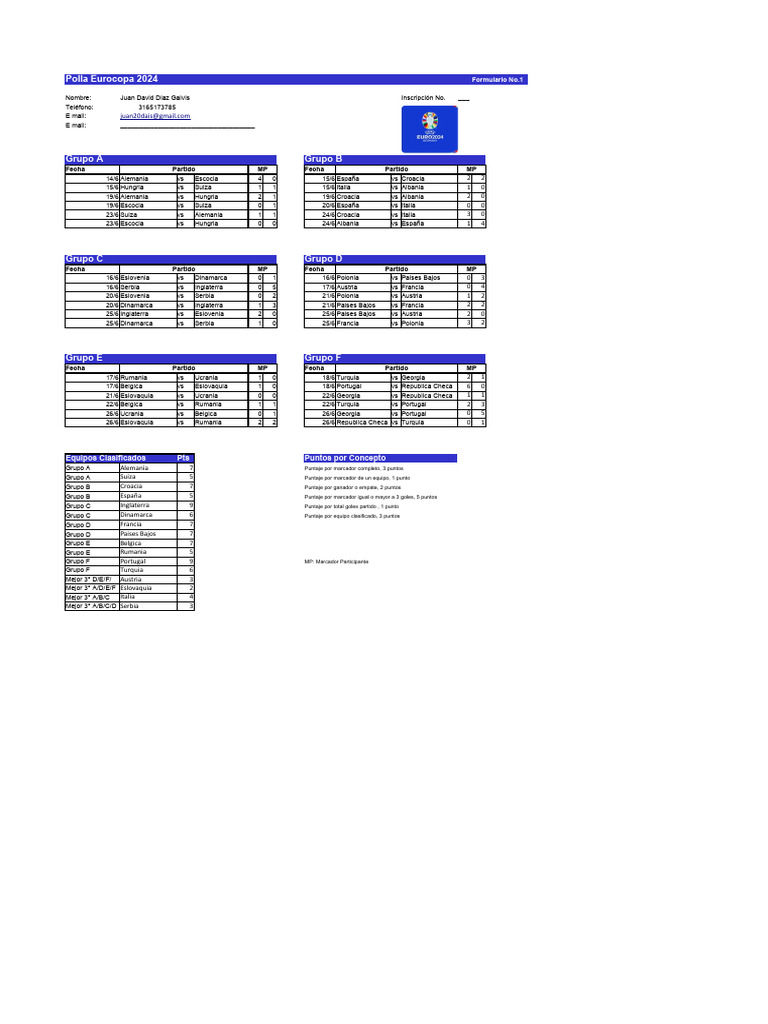 Formulario 1 Euro | PDF | Asociación de Futbol | Deportes