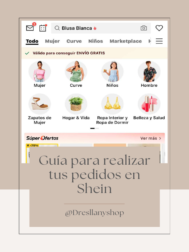 Guia Basica para Realizar Tu Pedido en Shein @dresllanyshop | PDF | Cupón