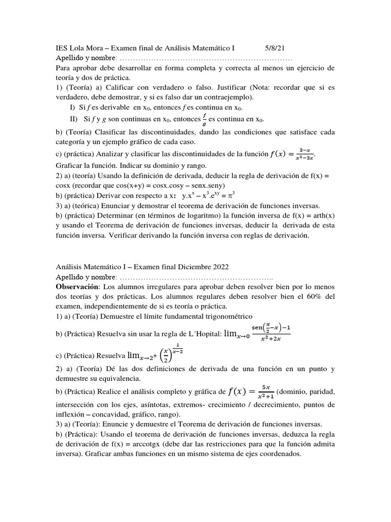 Modelos de Finales | PDF | Derivado | Función continua