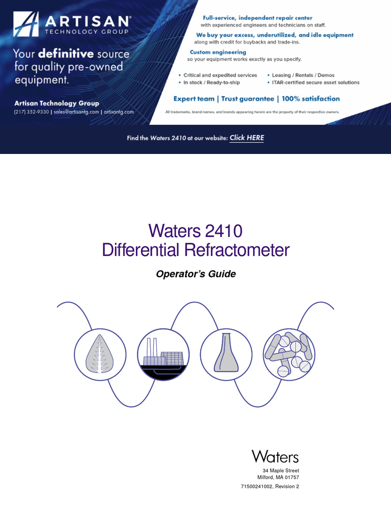 Waters 2410 Manual | PDF | Refractive Index | Refraction