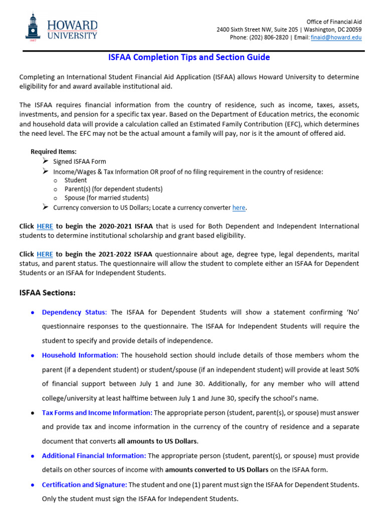 ISFAA Tips and Section Guide - Signed | PDF | Student Financial Aid In ...