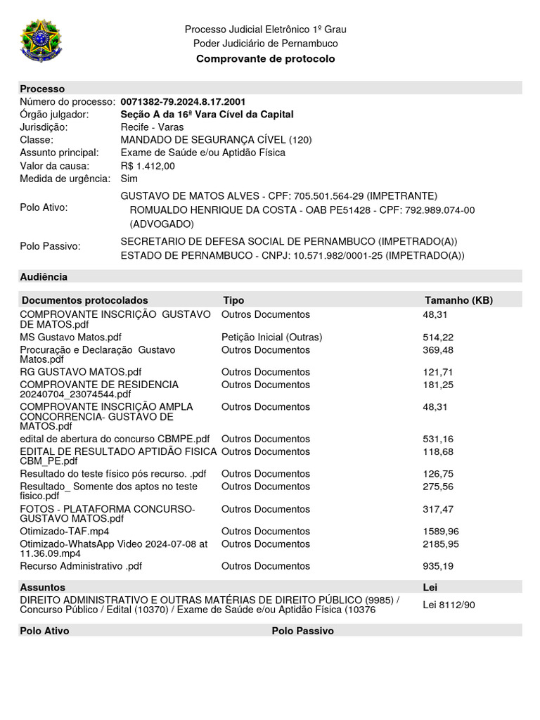 Protocolo Gustavo de Matos | PDF | Advogado | Direito Público