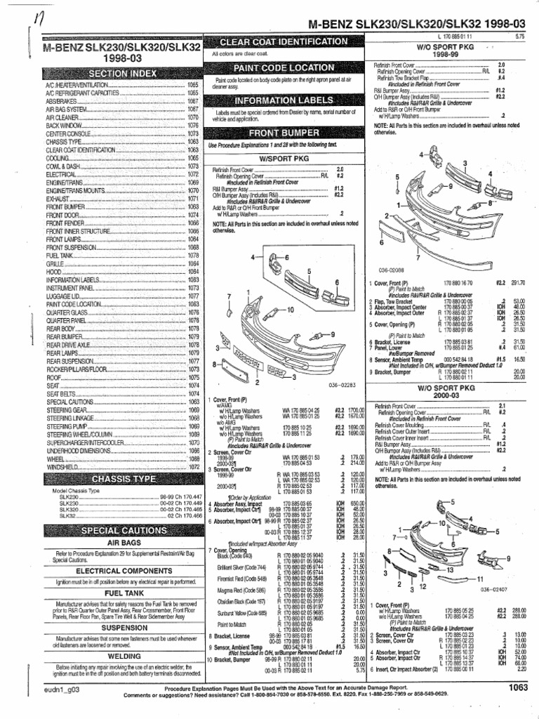 SLK 230 Parts | PDF
