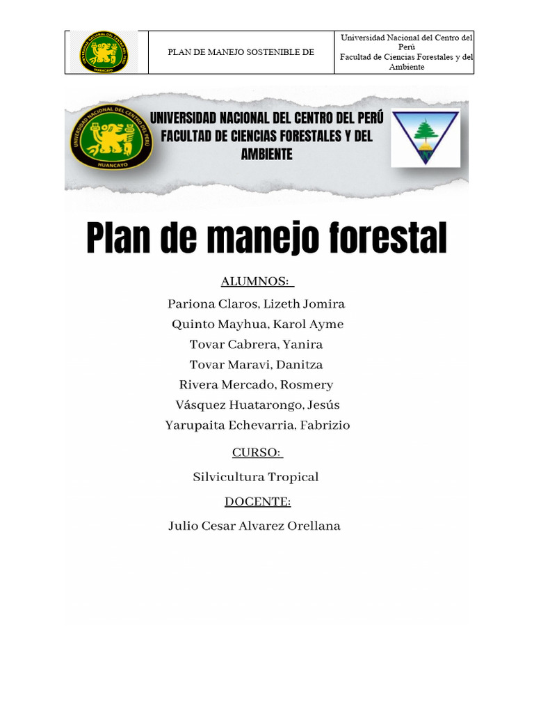 Plan de Manejo Forestal | PDF | Los bosques | Sustentabilidad