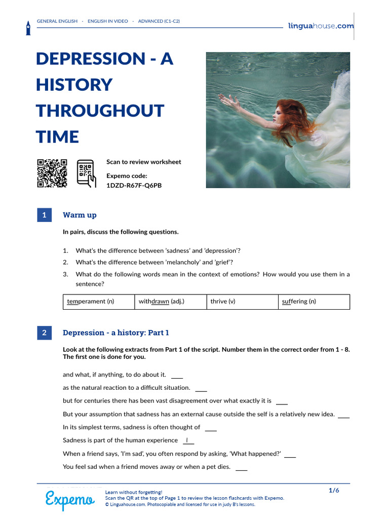 History of Depression Explained | PDF | Emotions | Psychology