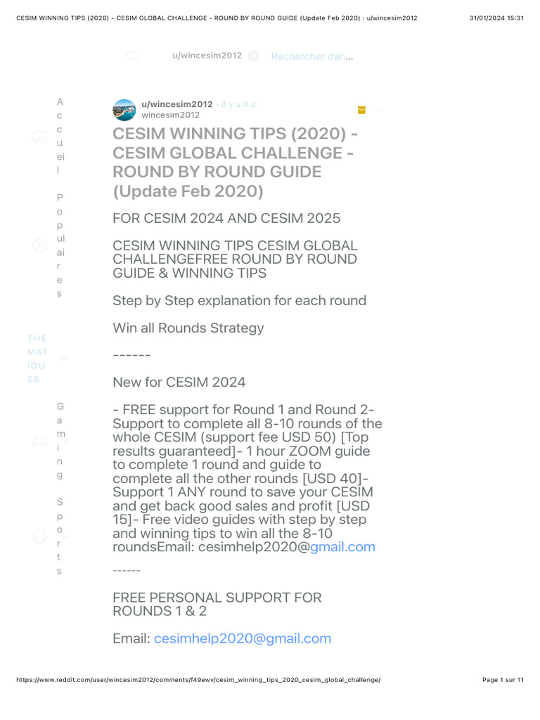 Cesim Winning Tips (2020) - Cesim Global Challenge - Round by Round ...