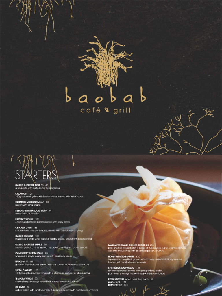 Baobab Menu Sept 2023 Edit 3final Online | PDF | Lamb And Mutton | Sauce