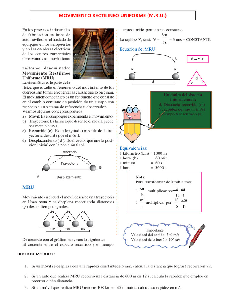 Resumen de Fisica 2do Mru-Mruv-Mv-Mp | PDF | Velocidad | Aceleración