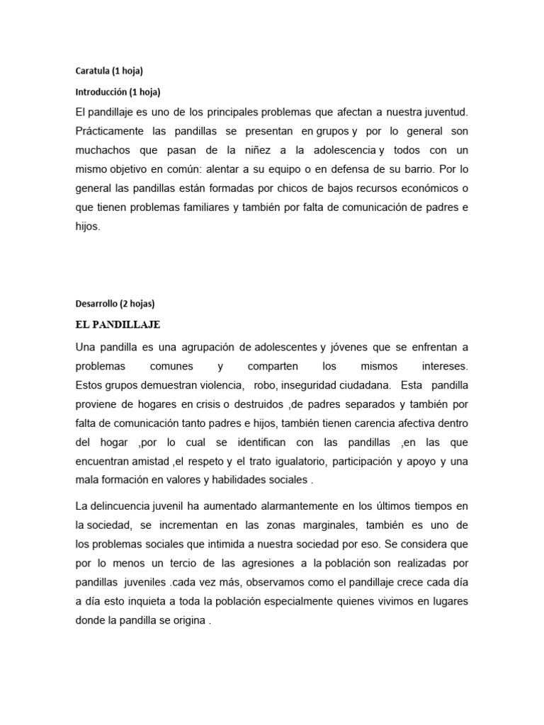 Causas y Tipos del Pandillaje Juvenil | PDF | Pandilla | Desempleo