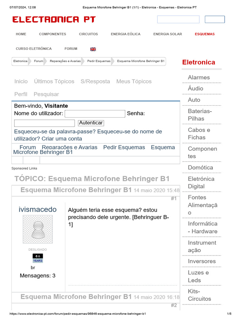 Esquema Microfone Behringer B1 (1_1) - Eletronica - Esquemas - Eletronica PT | PDF | Engenharia ...
