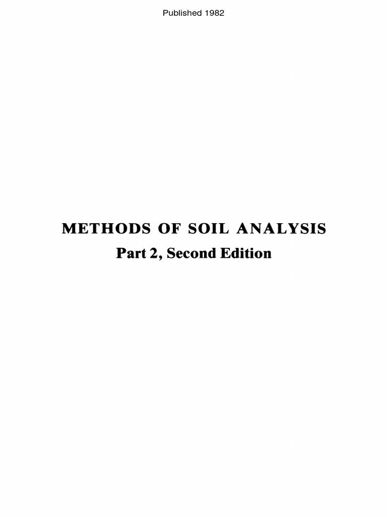 Methods of Soil Analysis - 1982 - Page - Front Matter | PDF | Nitrate ...