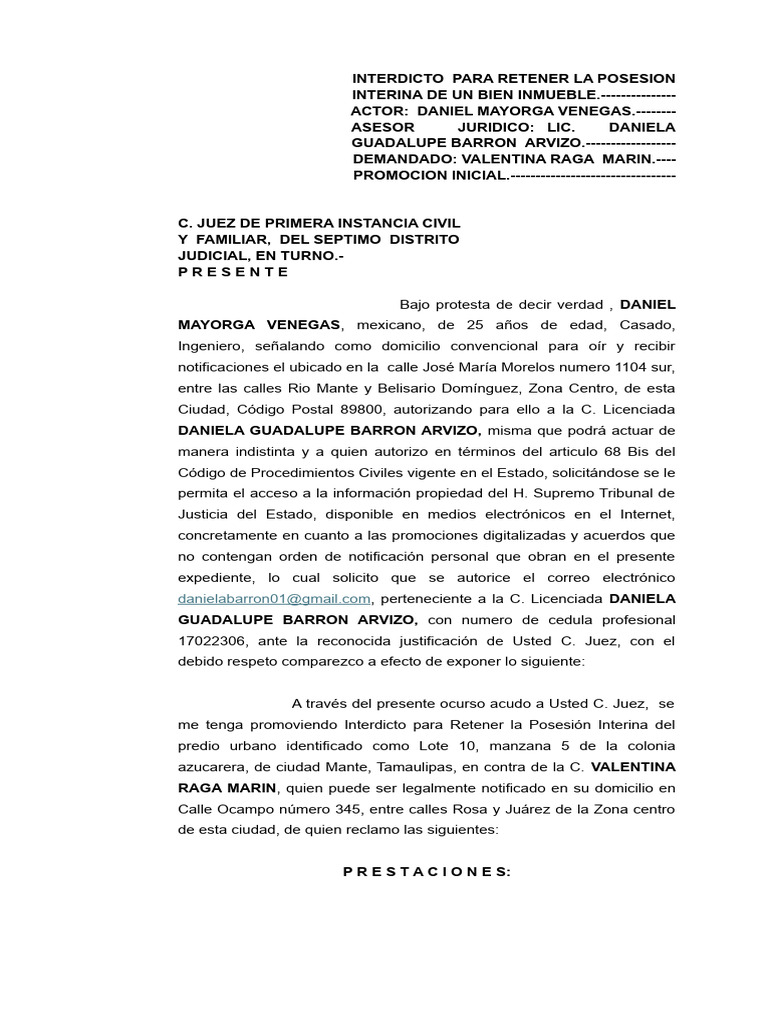Interdicto para Retener La Posesion | PDF