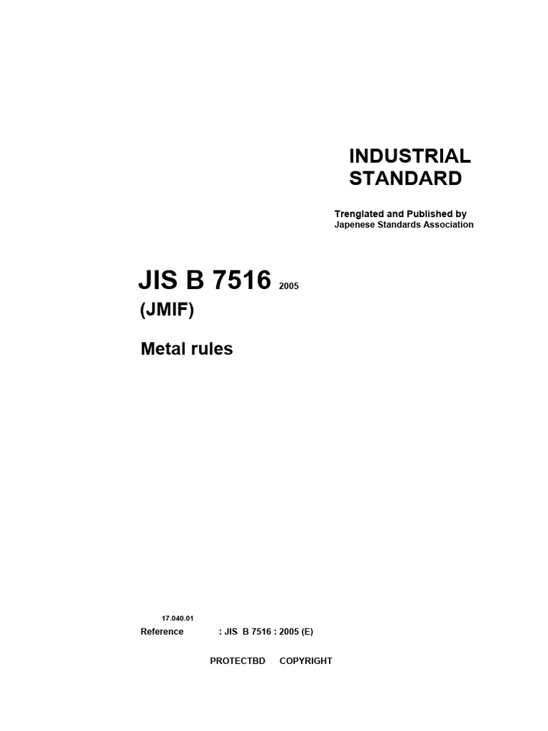 Jis 7516 B 2005 PDF Free | PDF | Engineering Tolerance | Metrology