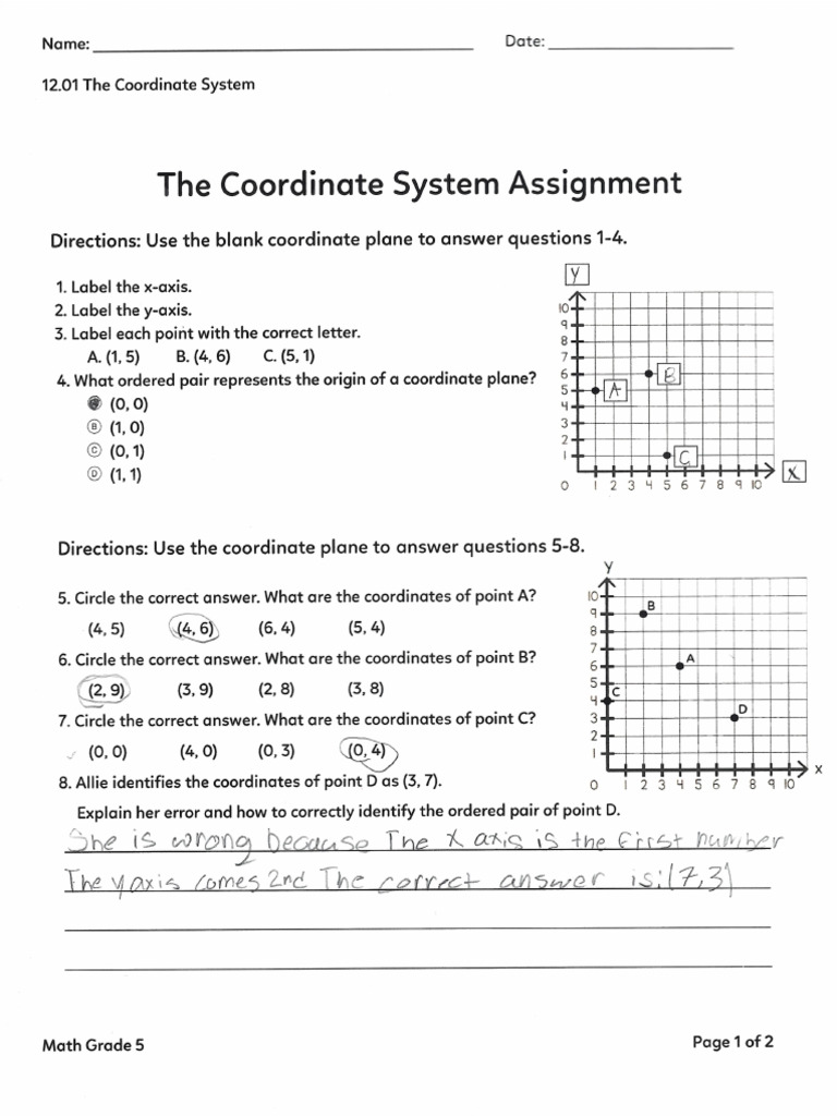 12_01 the Coordinate System (2) | PDF