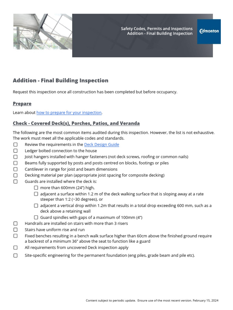 Addition Final Building Inspection | PDF | Thermal Insulation ...