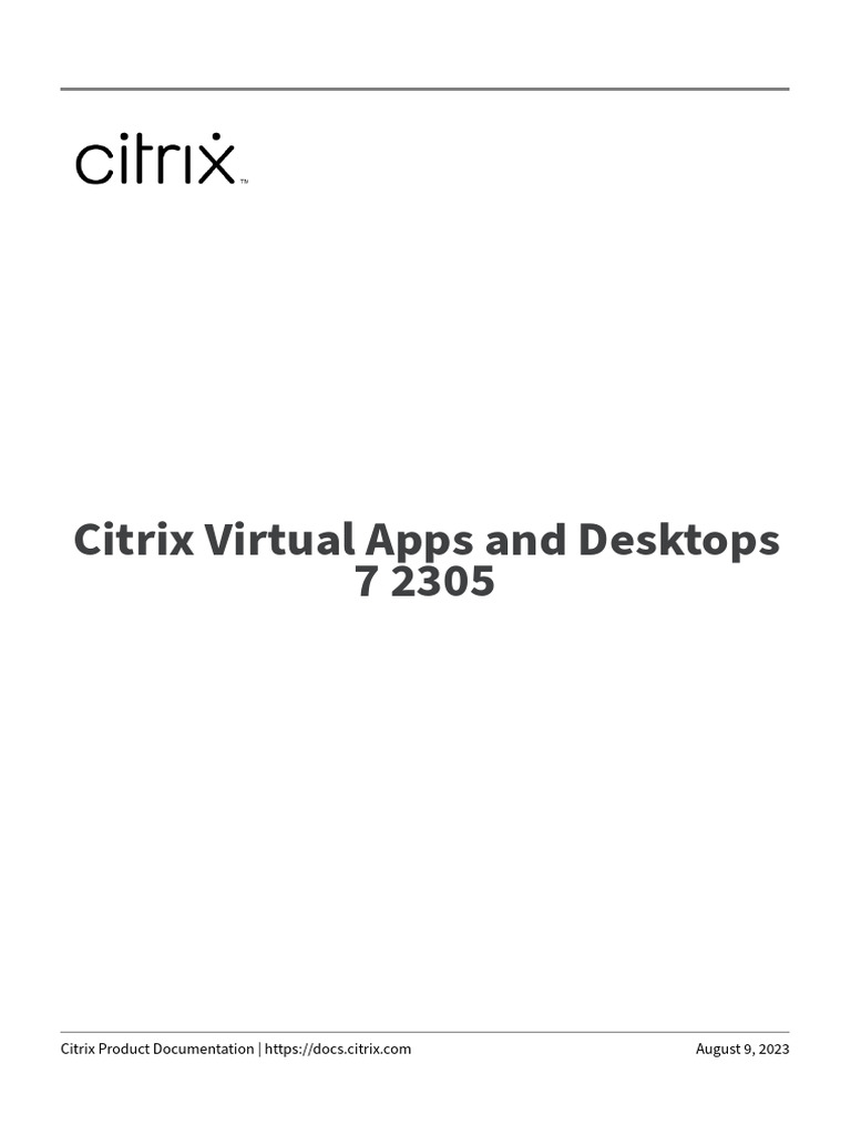 Citrix Virtual Apps and Desktops 7 2305 | PDF | Sistemas Citrix ...