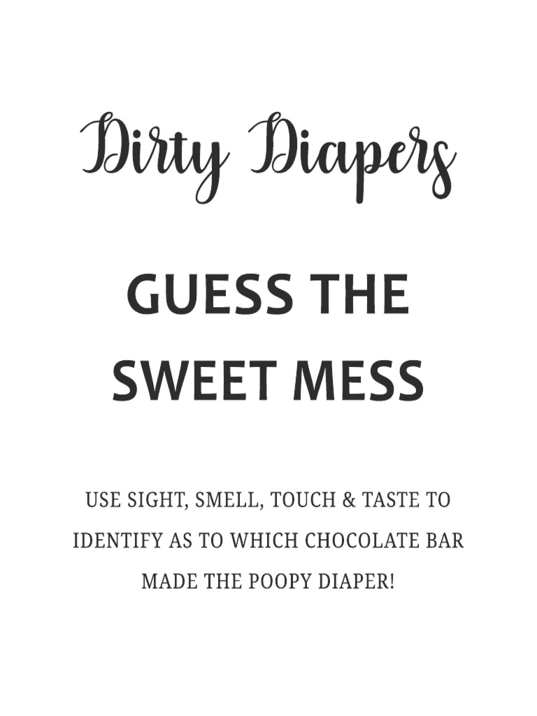 Dirty Diaper Sign 8x10 | PDF