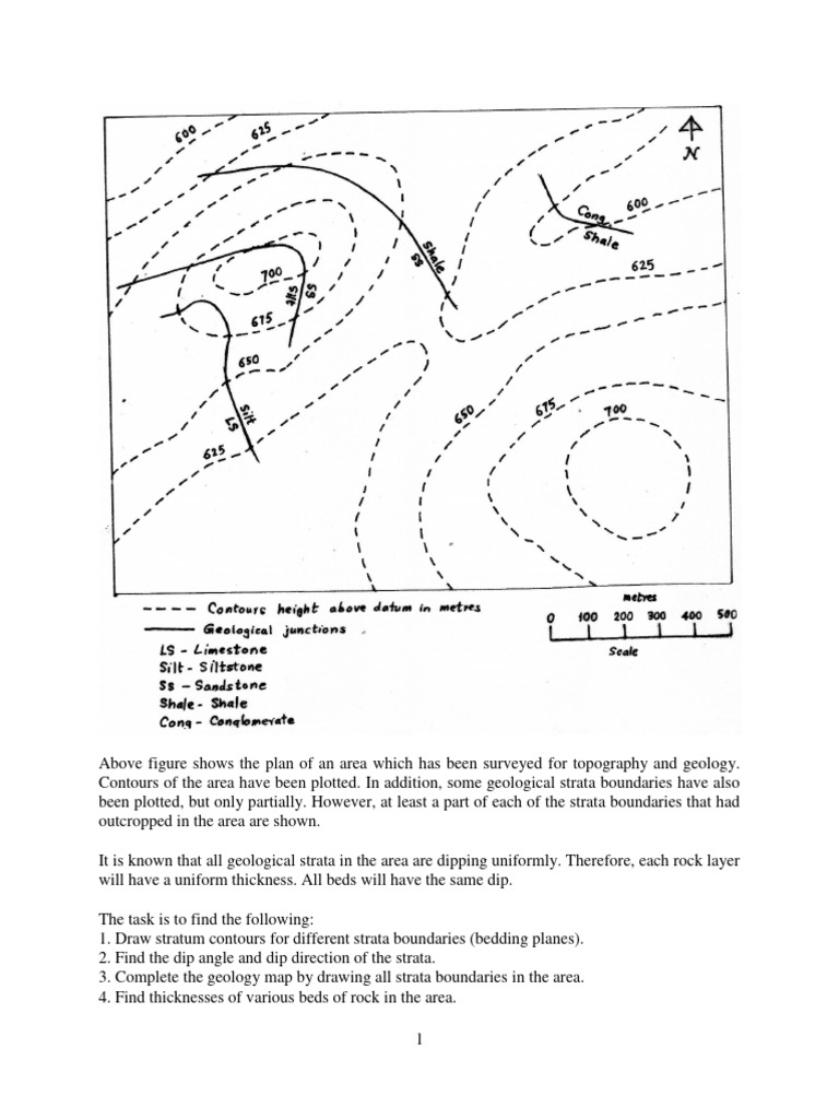 Geology Mapping 230826 091854 | PDF | Stratum | Contour Line