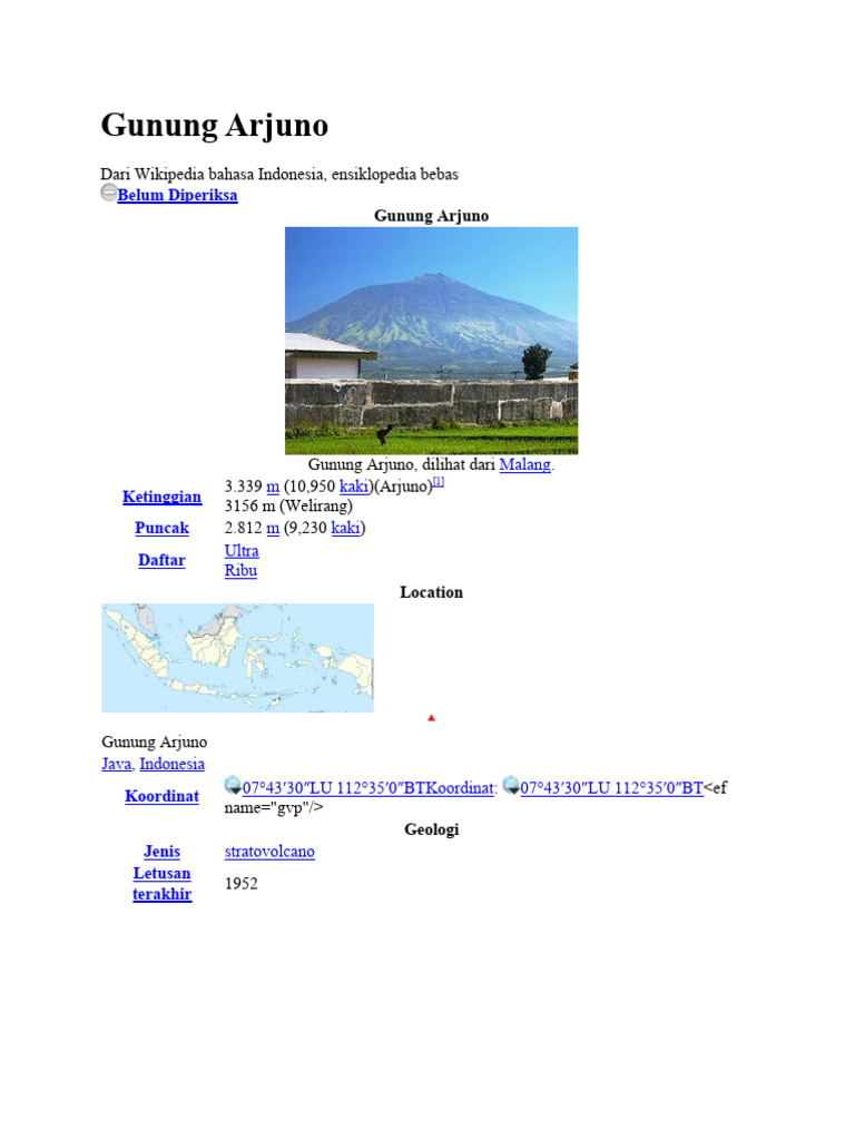 Gunung Arjuno | PDF