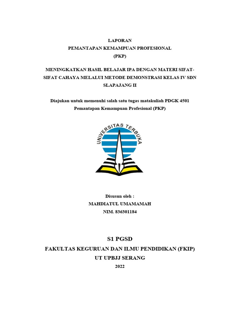 S1 PGSD: Fakultas Keguruan Dan Ilmu Pendidikan (Fkip) Ut Upbjj Serang | PDF