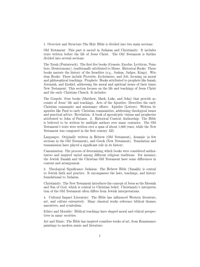 Overview and Structure | PDF | Bible | Old Testament