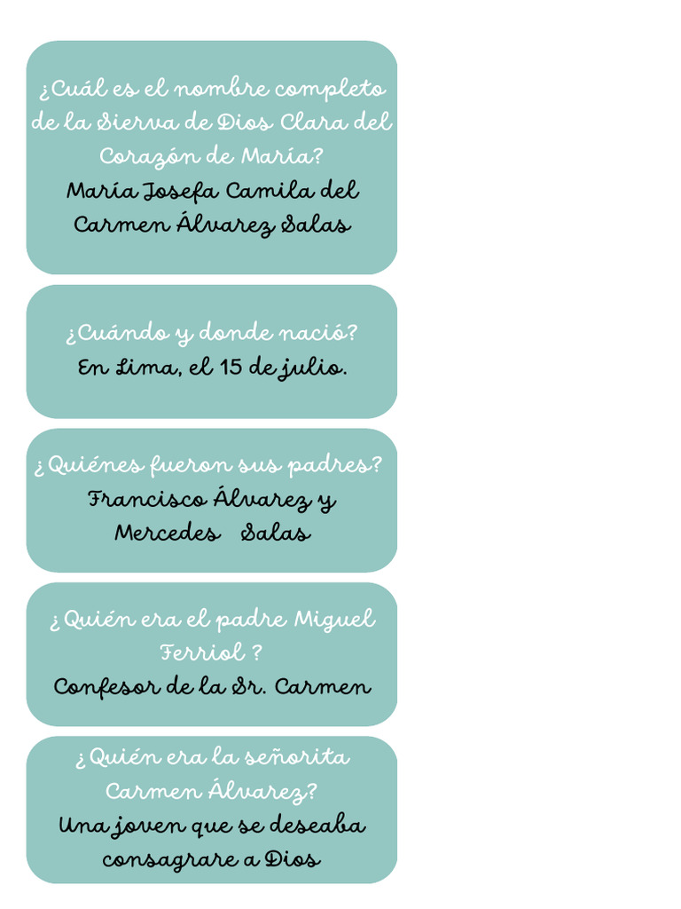 ¿Cuál Es El Nombre Completo de La Sierva de Dios Clara Del Corazón de ...