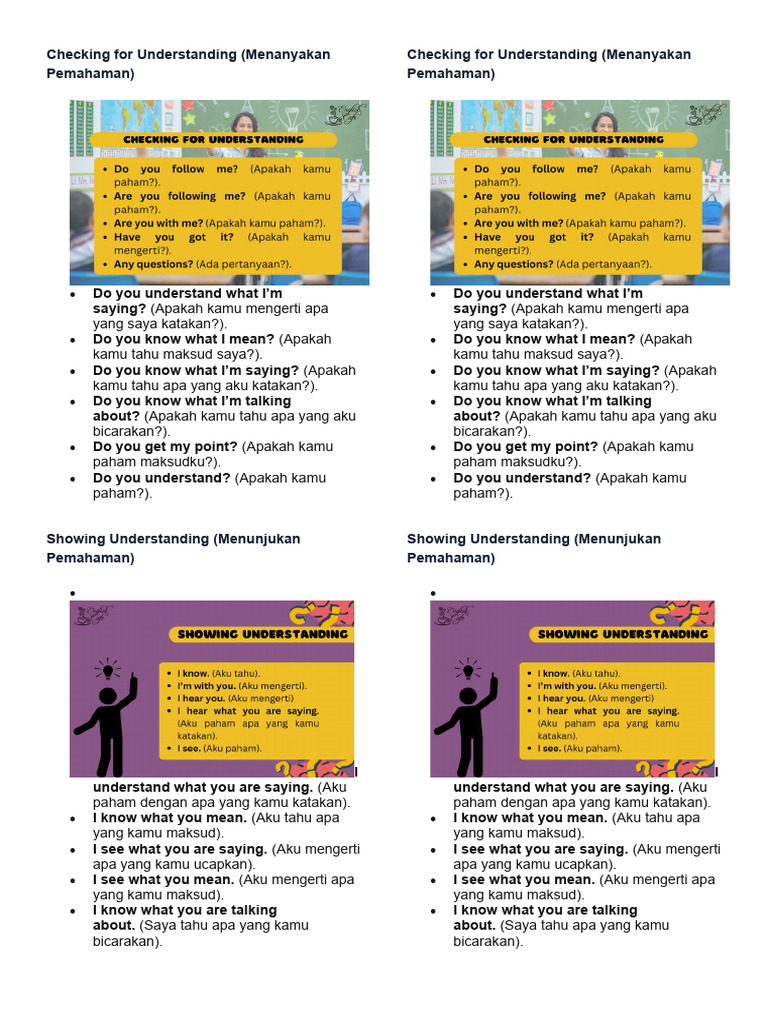 Checking For Understanding For 8 Grade | PDF