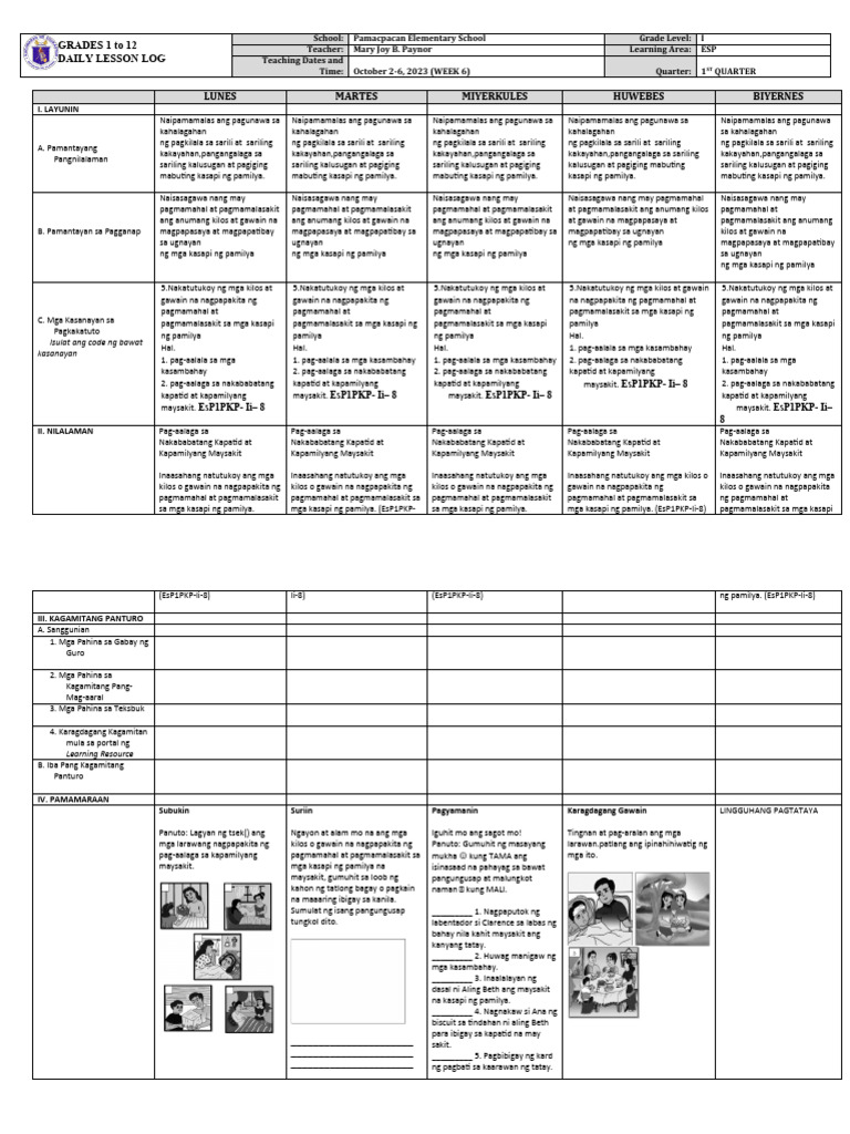 DLL - Esp 1 - Q1 - W6 | PDF