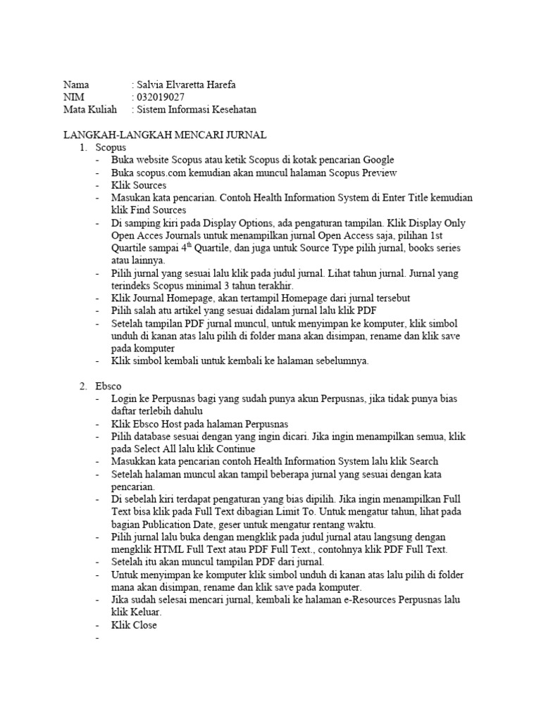 Langkah-Langkah Mencari Jurnal-Salvia E Harefa | PDF
