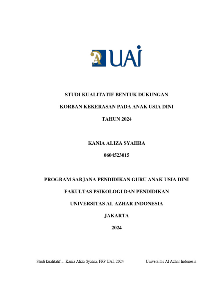 15 - Kania Aliza Syahra - Proposal | PDF | Pengembangan Diri | Kesehatan Holistik